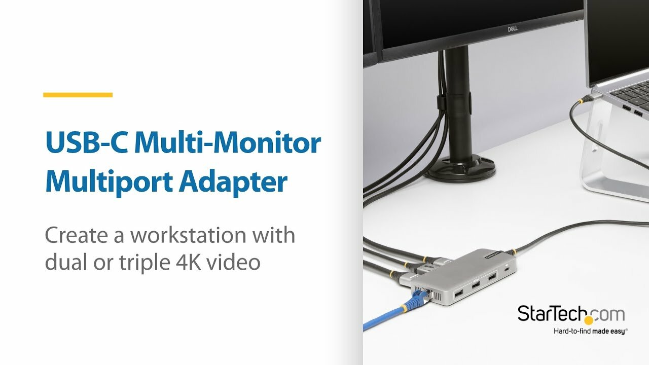 StarTech.com USB-C Triple-Monitor Multiport Adapter, HDMI/DisplayPort ...