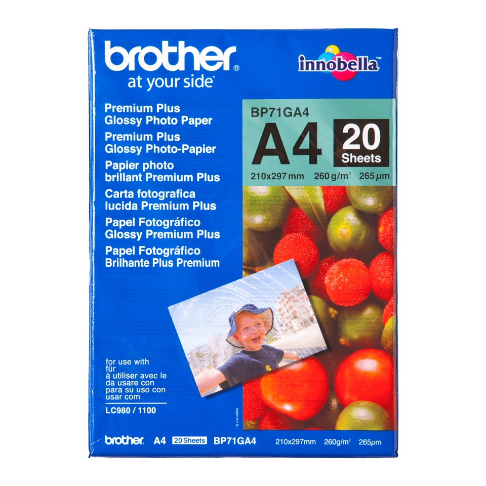 Brother Innobella Premium Plus BP71GA4 - photo paper - glossy - 20 ...