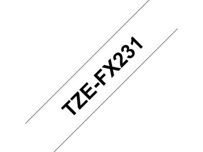 Brother TZFX231 & TZEFX231 | 12mm Flexi Tape Black On White | Printer ...