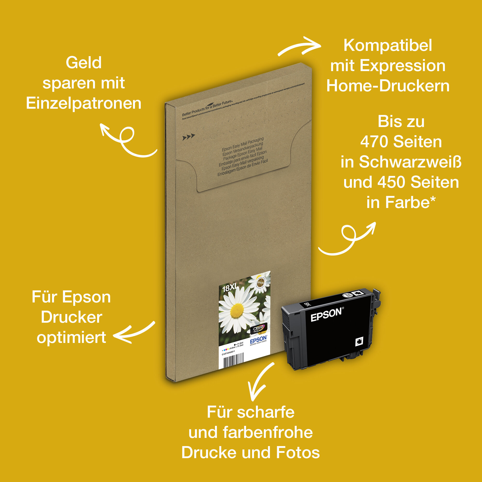 Epson 18XL Multipack Easy Mail Packaging - 4er-Pack - XL - Schwarz ...