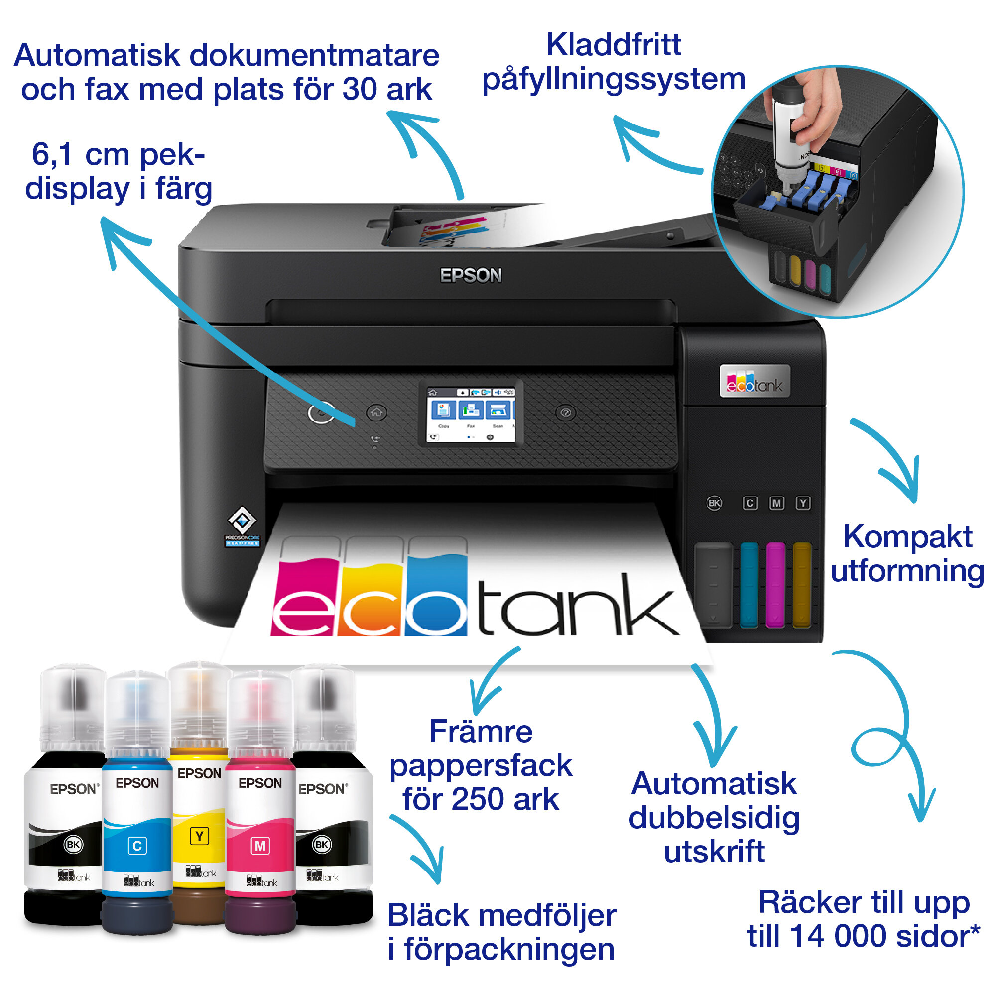 Epson EcoTank ET-4850 - Multifunktionsskrivare - färg - bläckstråle ...