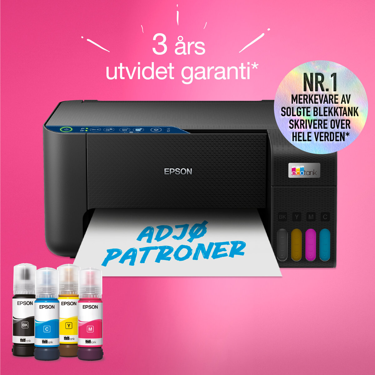 Epson EcoTank ET-2861 multifunksjonsskriver - Power.no