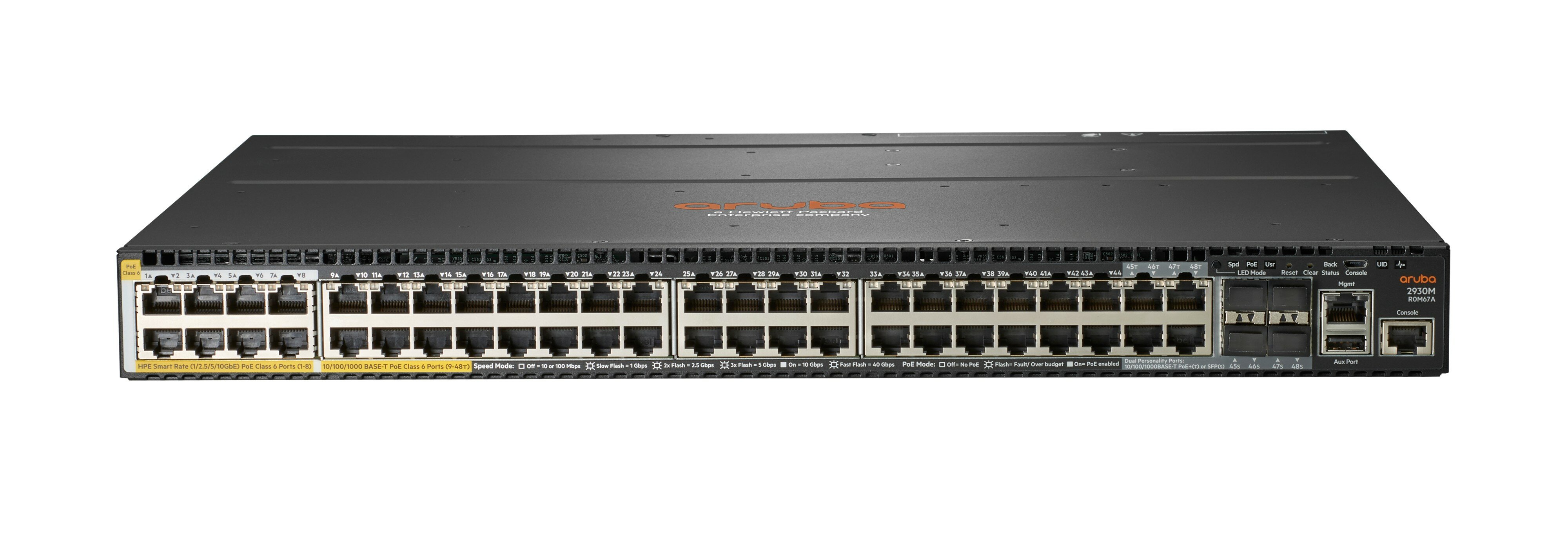 HPE Aruba 2930M 40G 8 HPE Smart Rate PoE Class 6 1-slot Switch - switch ...