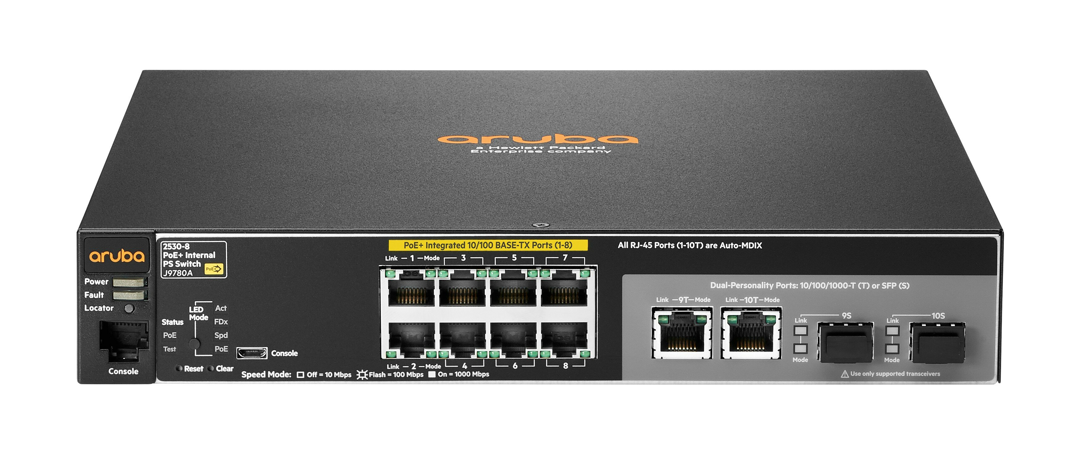 HPE Aruba 2530-8-PoE+ - switch - 8 porter - Styrt - rackmonterbar ...