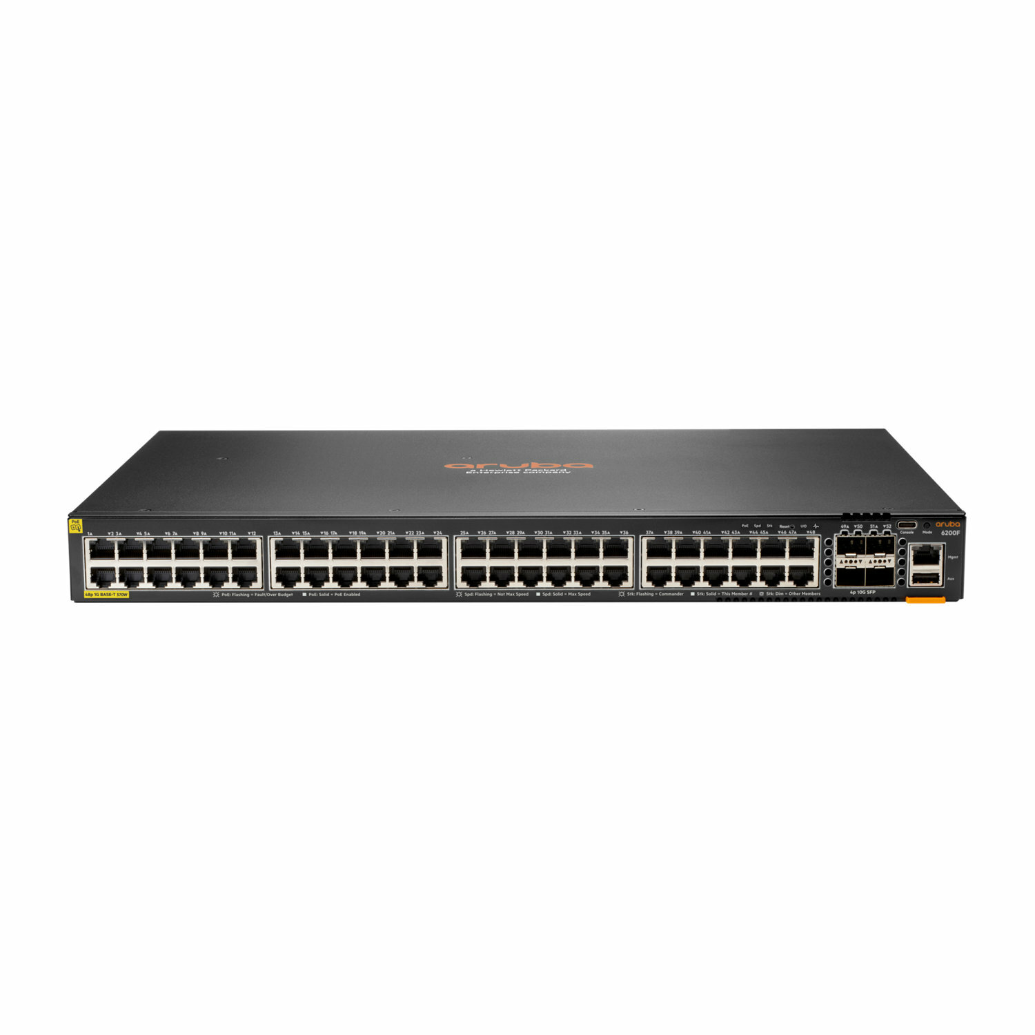 HPE Aruba 6200F 48G Class4 PoE 4SFP+ 370W Switch - switch - Max ...