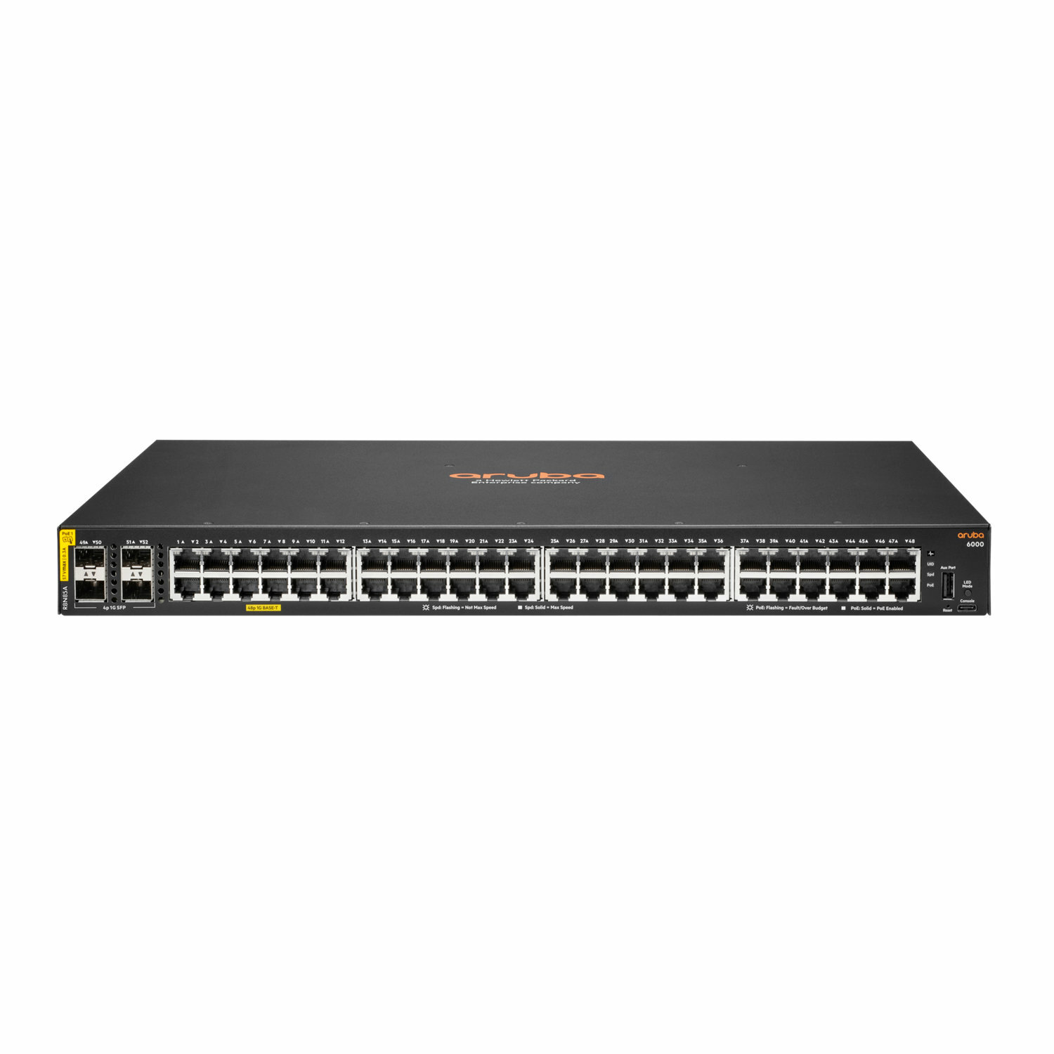 HPE Aruba 6000 48G Class4 PoE 4SFP 370W Switch - switch - 48 ports ...