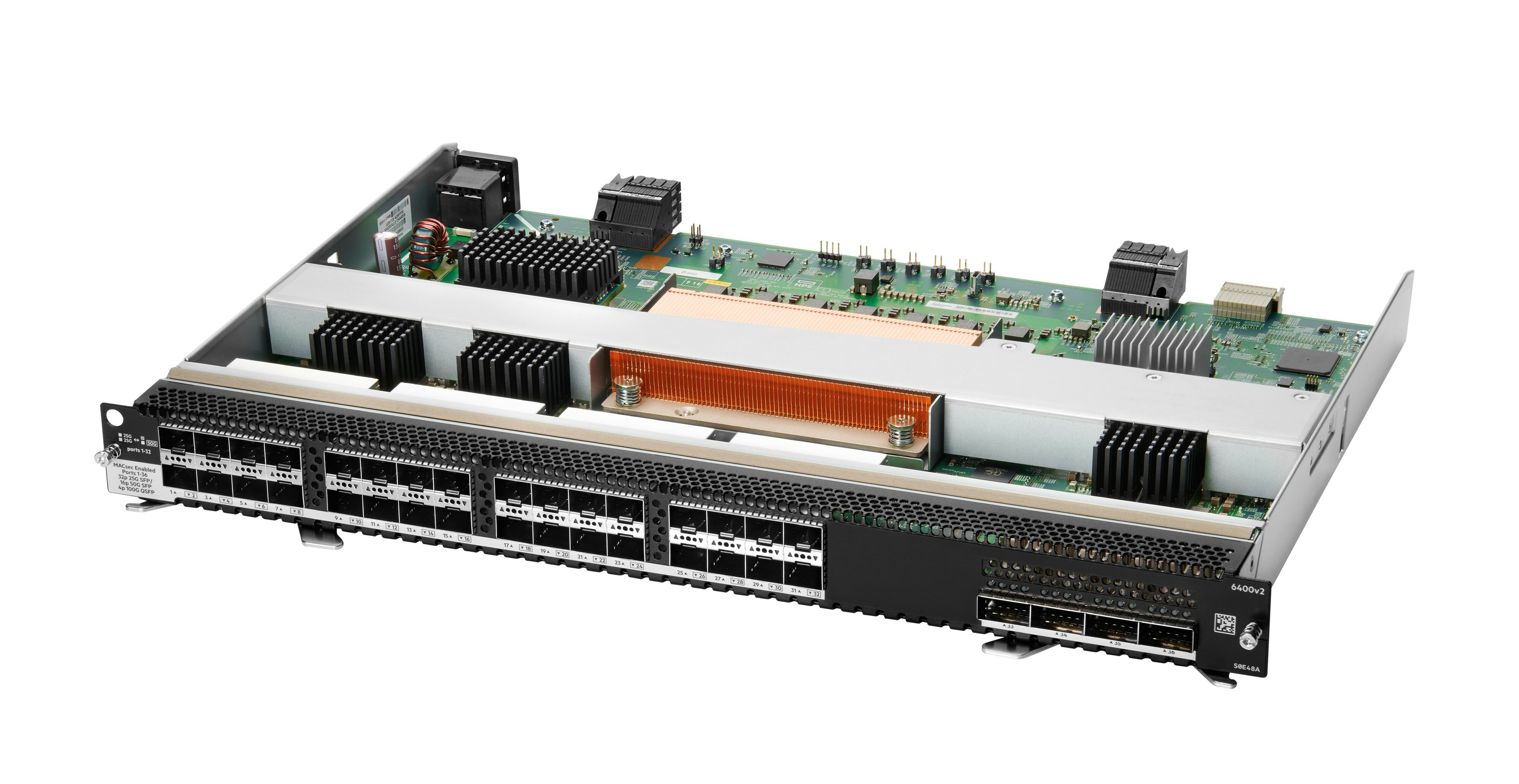 HPE Aruba Networking CX 6400 32p 25G SFP28 4p 100G QSFP28 MACsec v2 ...