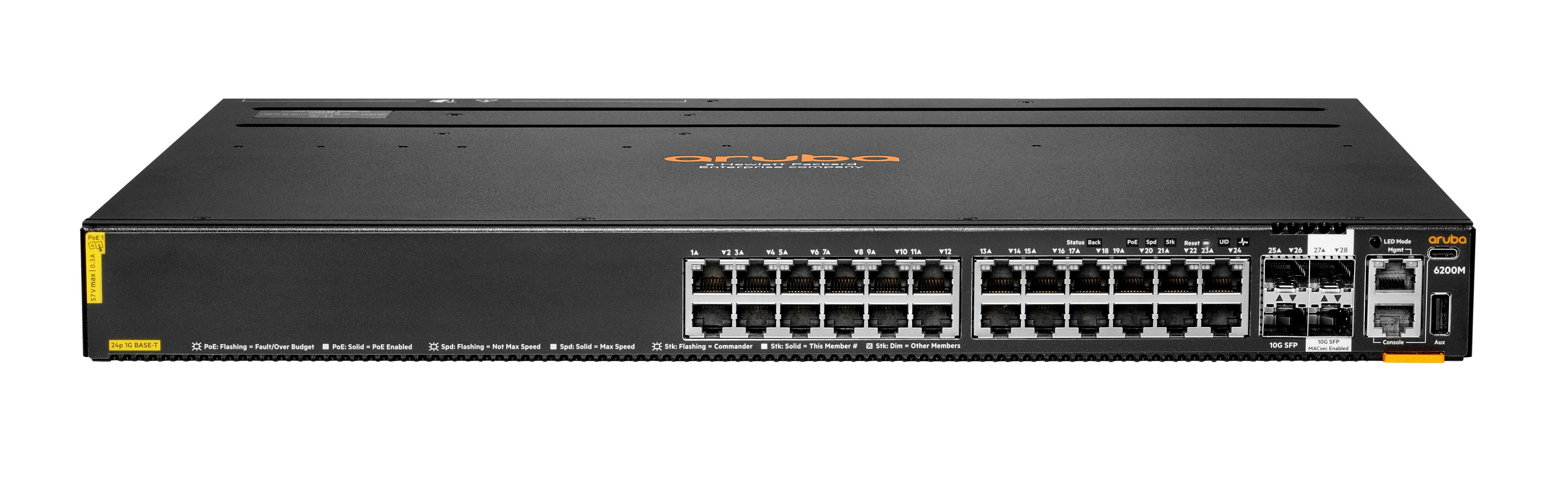 HPE Aruba 6200M 24G Class4 PoE 4SFP+ - Switch - L3 - Managed - 24 x 10 ...