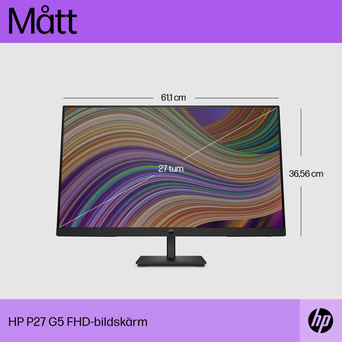 HP P27 G5 - P-Series - LED-skärm - Full HD (1080p) - 27, 27 tum 1920 x ...