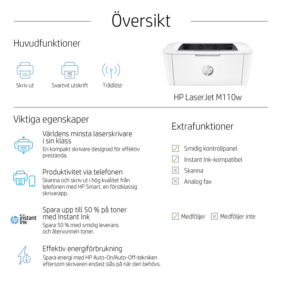 HP LaserJet m110w-skrivare - Power.se