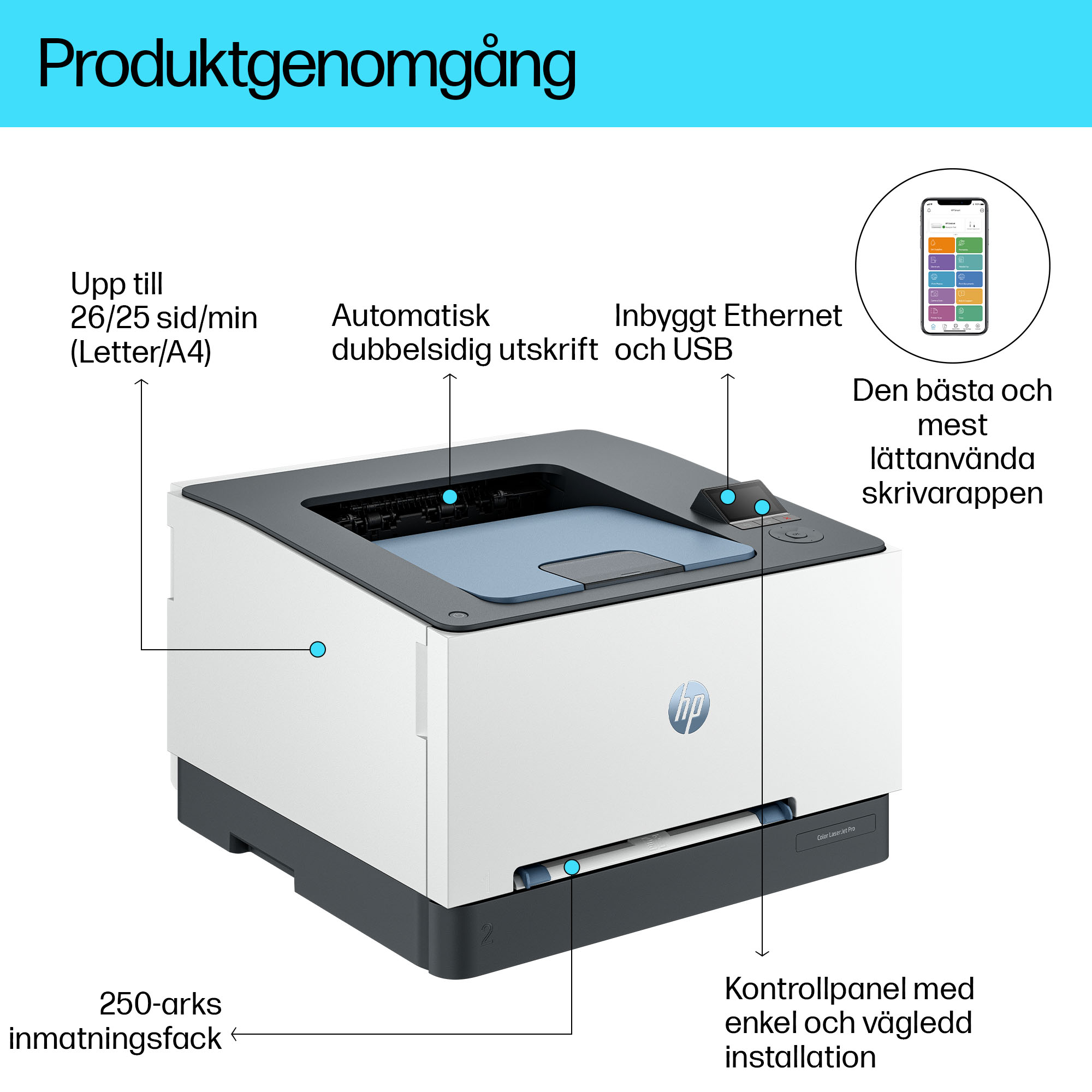 HP Color LaserJet Pro 3202dn - skrivare - färg - laser, laserskrivare färg, 600 x 600 dpi | Atea ...