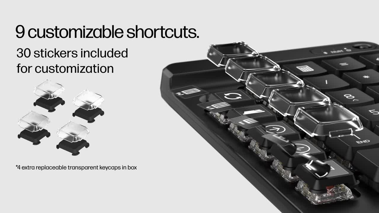 HP 435 - keypad - 9 programmable keys, low profile key travel ...