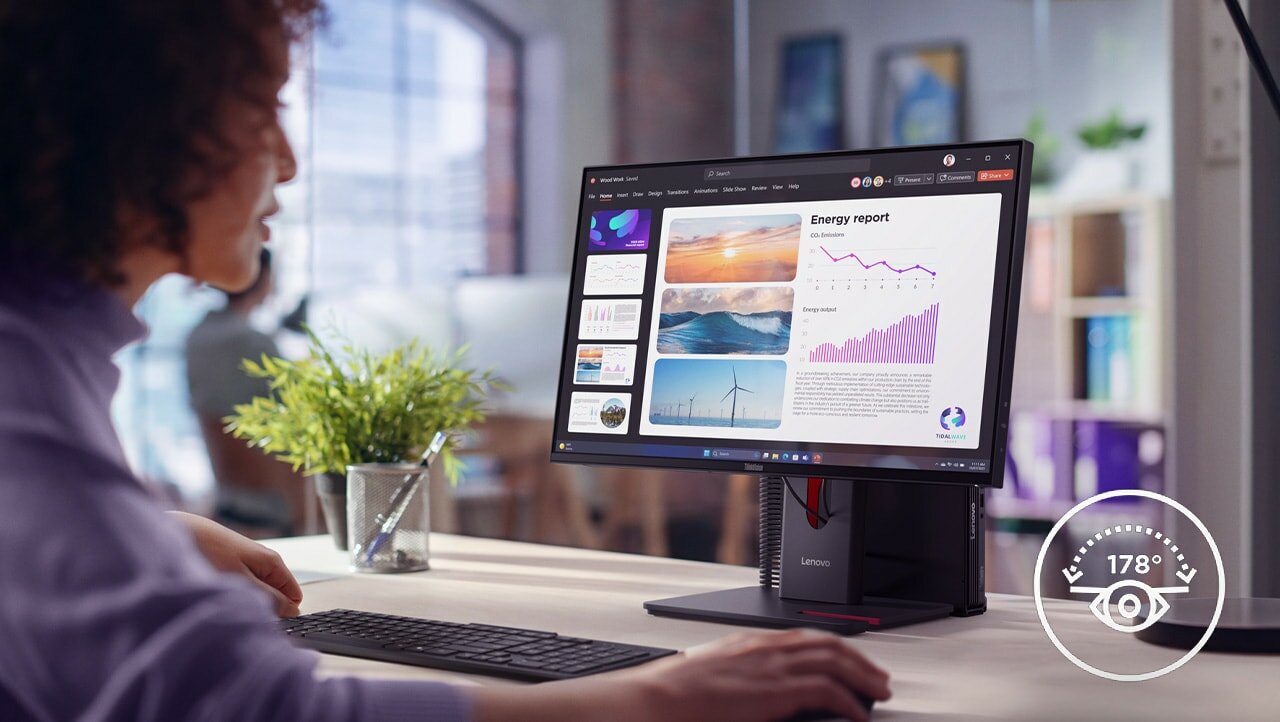 Lenovo ThinkVision T24-40 23.8" monitor - Full HD IPS display - 1920 x 1080