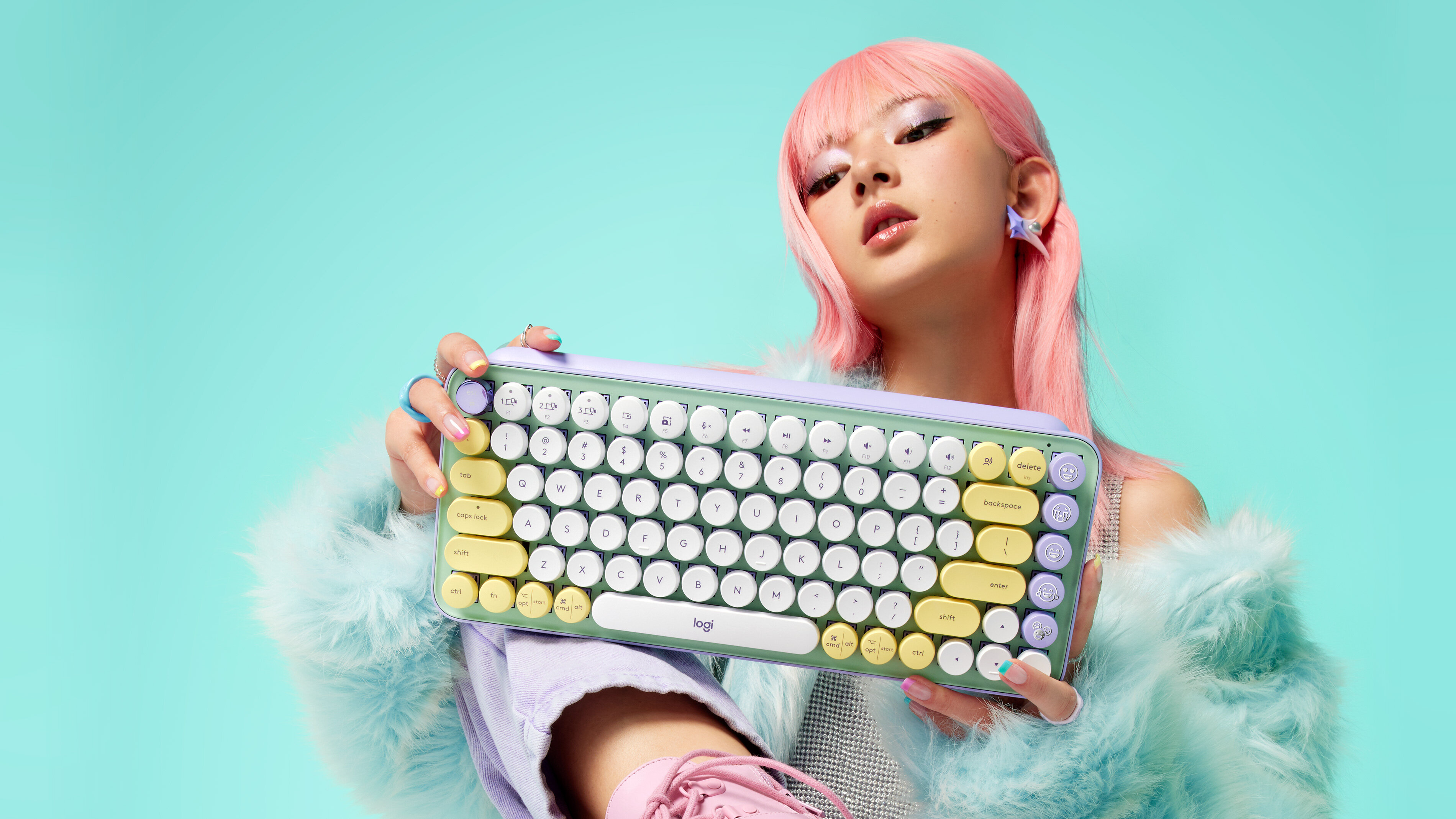 Logitech POP Keys - Keyboard - wireless - Bluetooth 5.1, Bluetooth LE ...