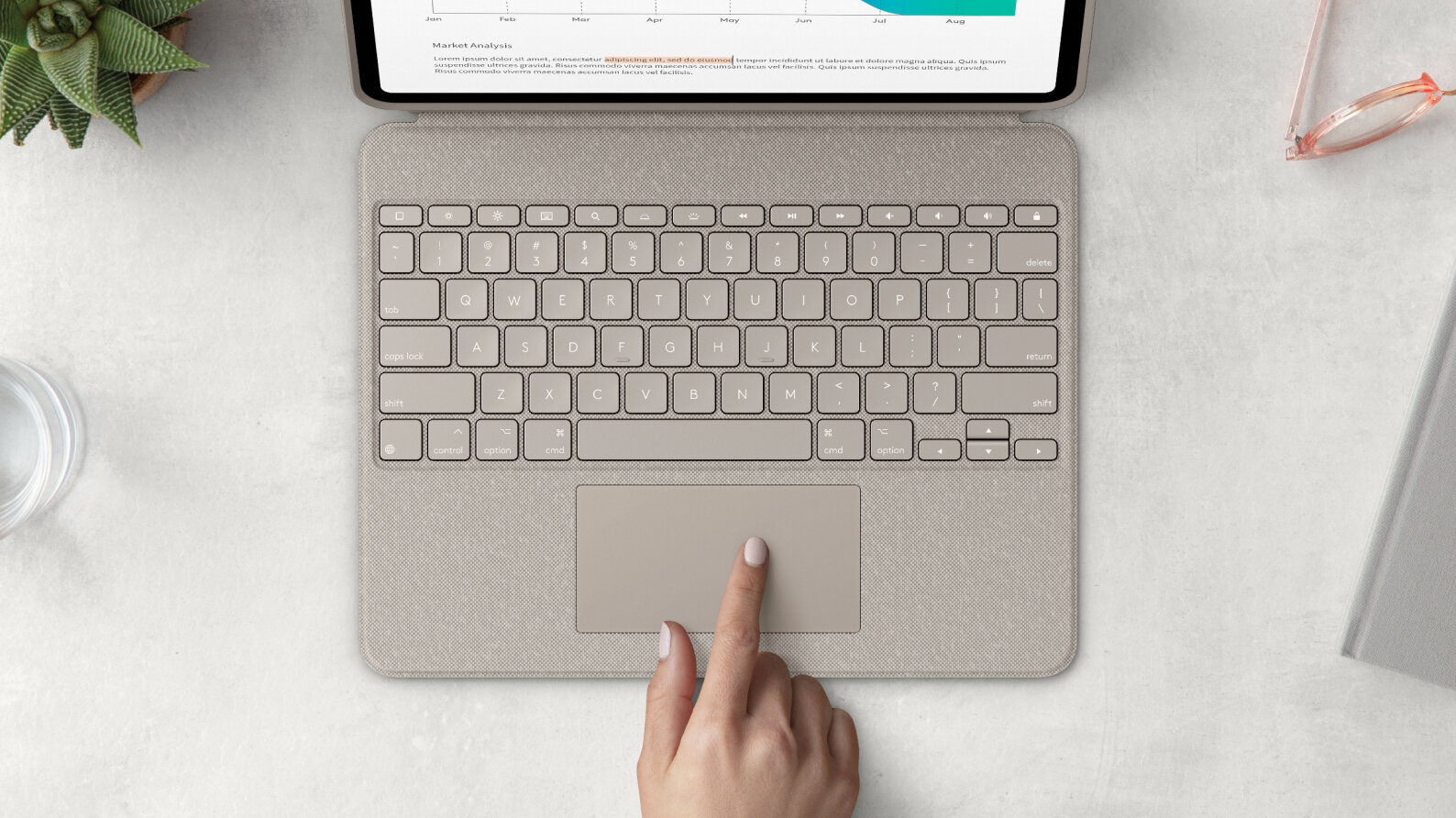 Logitech Combo Touch - Näppäimistö- ja kalvokotelo - sekä kosketuslevy ...