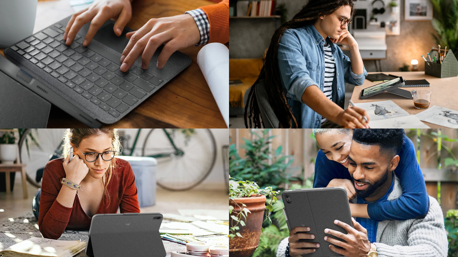 Logitech Combo Touch - keyboard and folio case - with trackpad - QWERTY ...