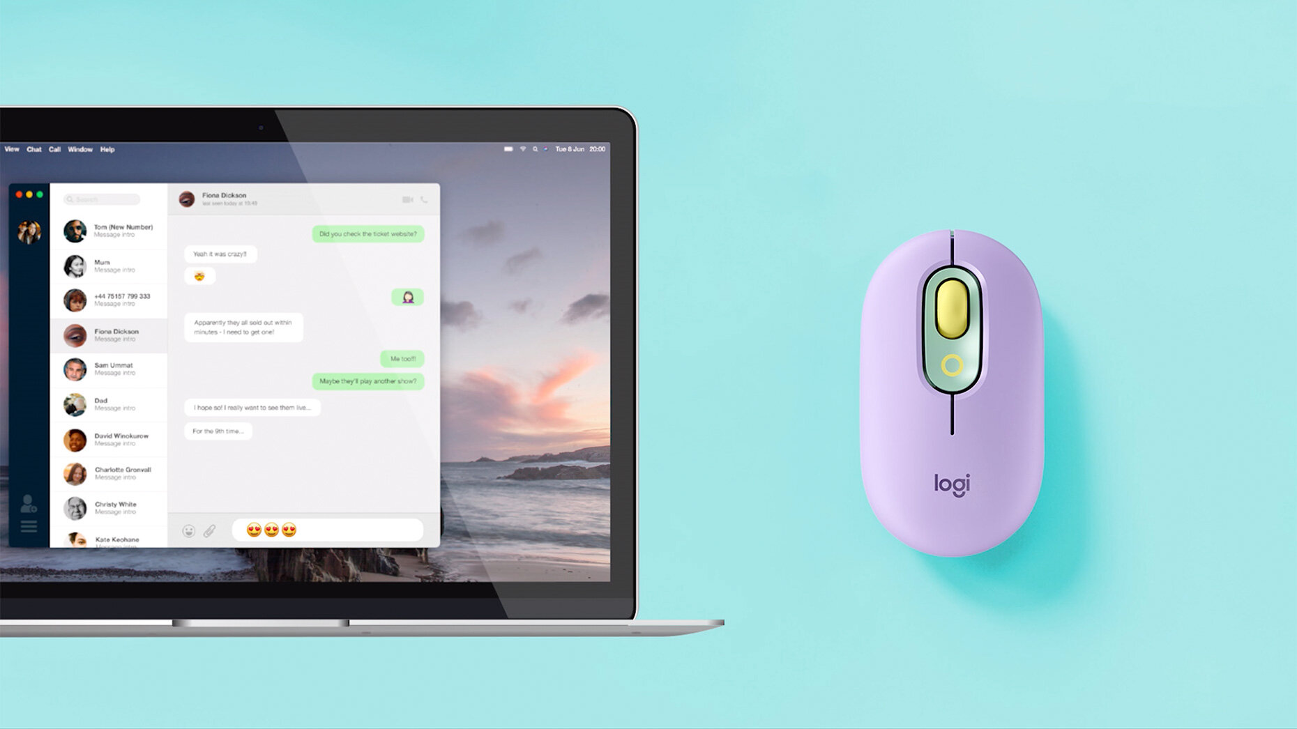 Logitech POP - mouse - customisable emoji - Bluetooth 5.1 LE - heart ...