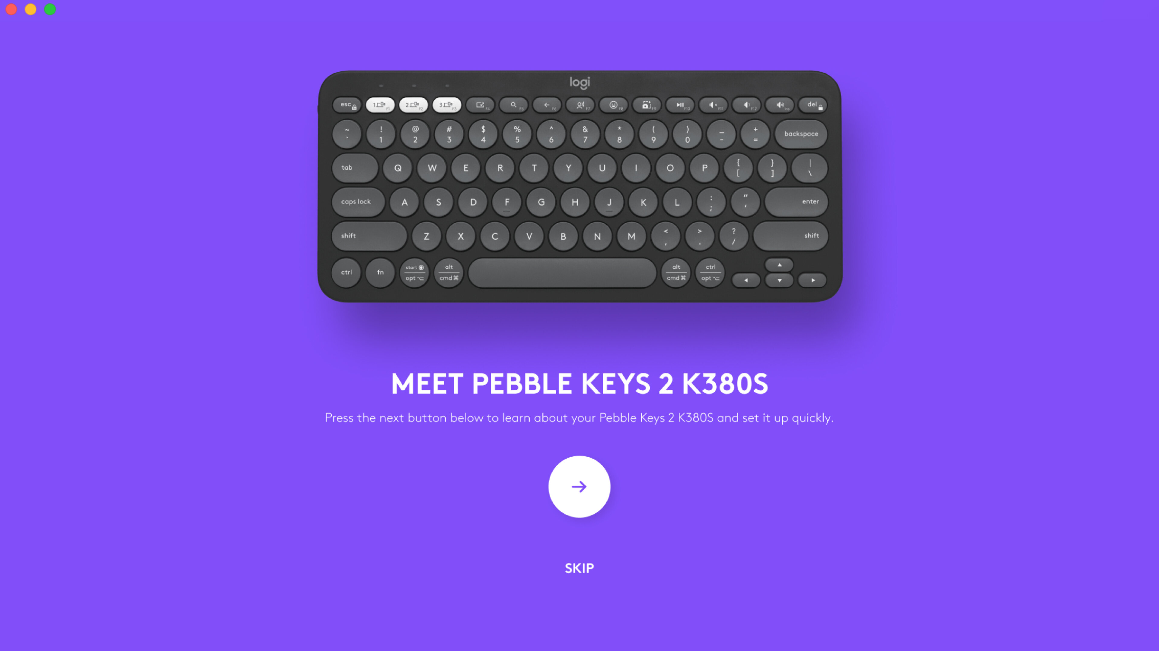 Logitech Pebble Keys 2 K380s - keyboard - QWERTY - UK - tonal white
