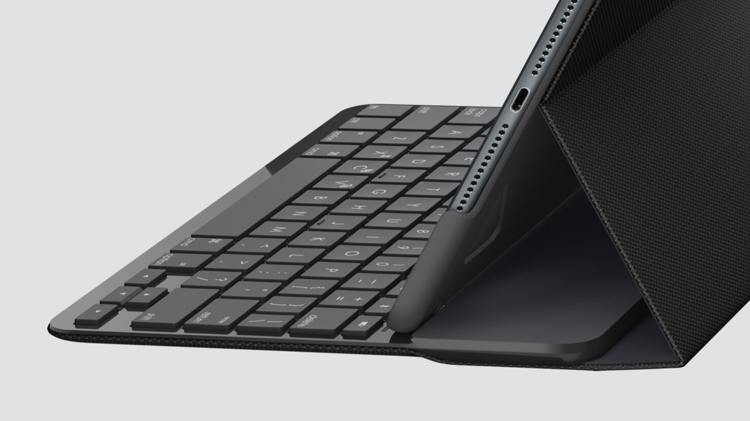 Logitech Slim Folio - keyboard and folio case - QWERTY - UK - oxford ...