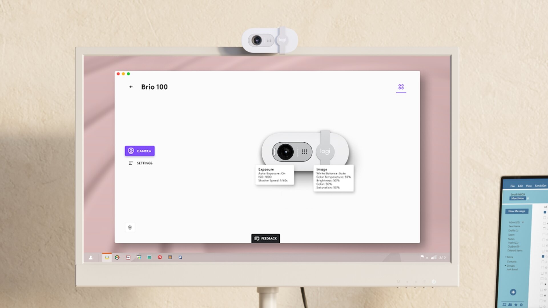 Logitech BRIO 100 - Webcam - colour - 2 MP - 1920 x 1080 - 1080p, 720p ...