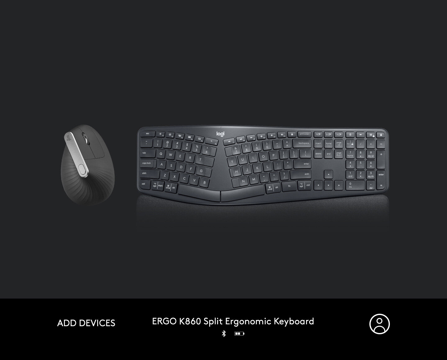 Product | Logitech ERGO K860 - keyboard - QWERTY - UK - graphite
