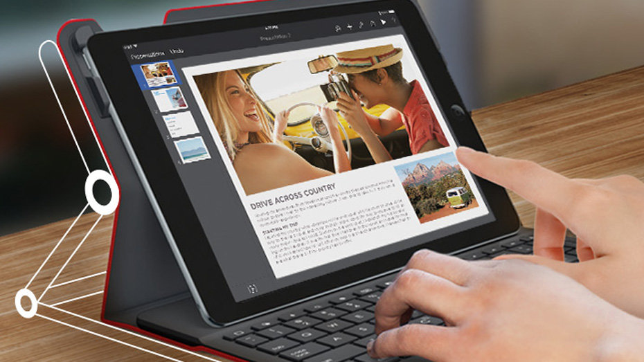 Logitech Canvas - keyboard and folio case - AZERTY - French - black ...
