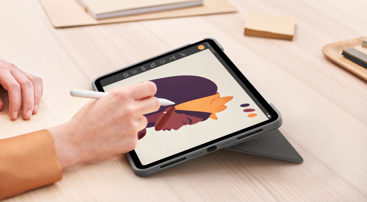 Logitech Combo Touch - keyboard and folio case - with trackpad - QWERTY ...