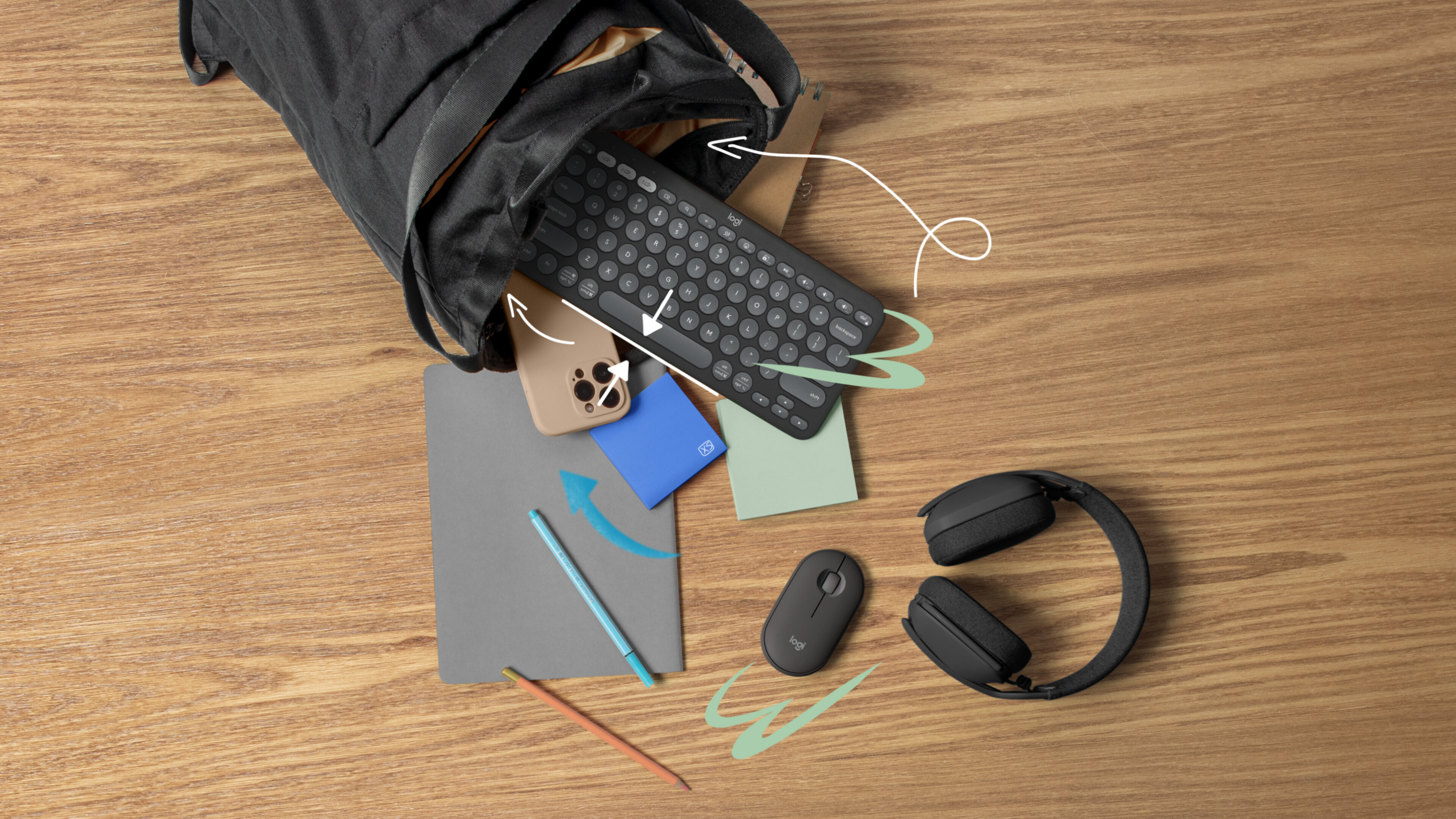 Product | Logitech Pebble Keys 2 K380s - keyboard - QWERTY - UK - tonal ...