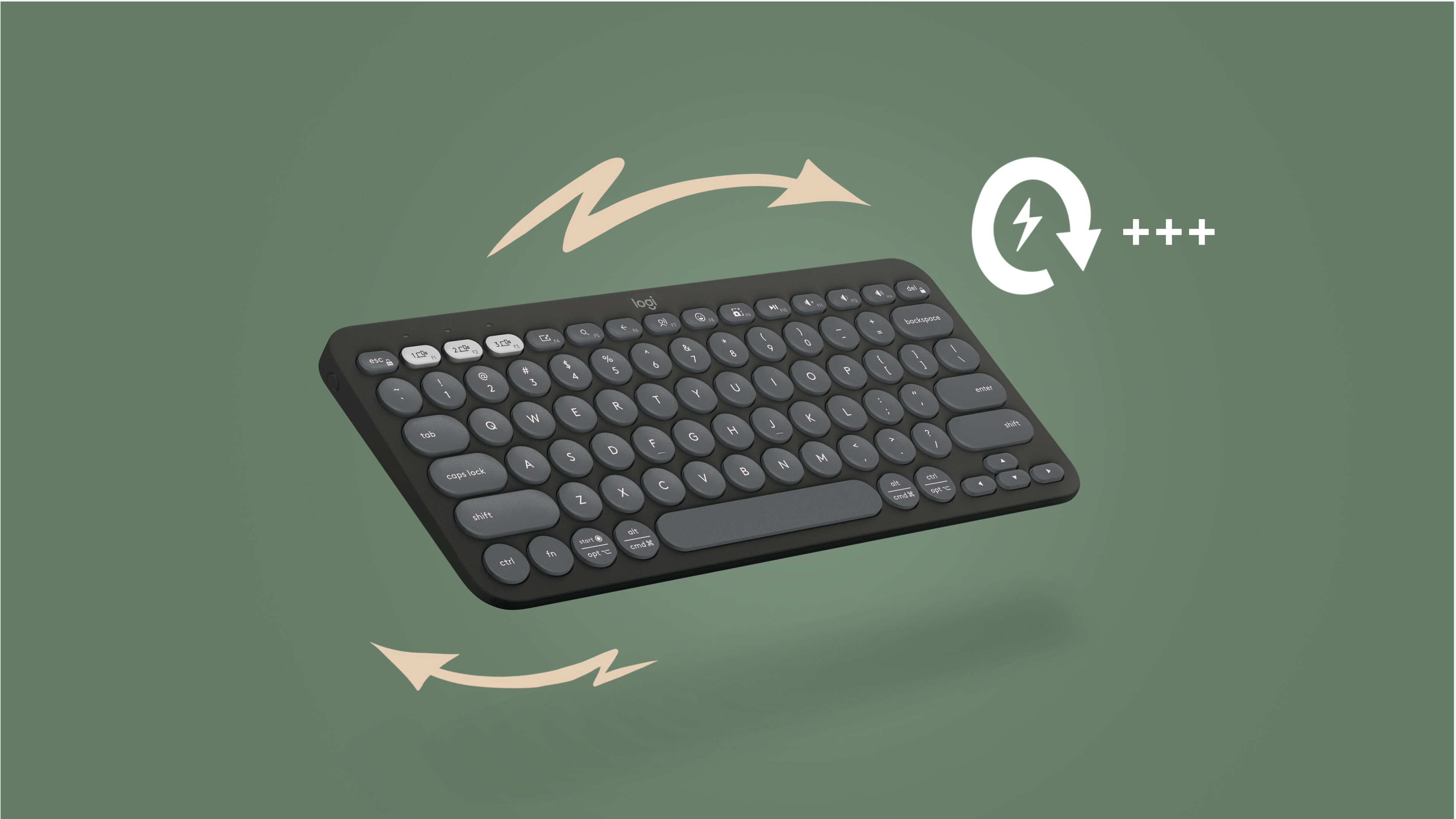 Logitech Pebble Keys 2 K380s - keyboard - QWERTY - UK - tonal graphite