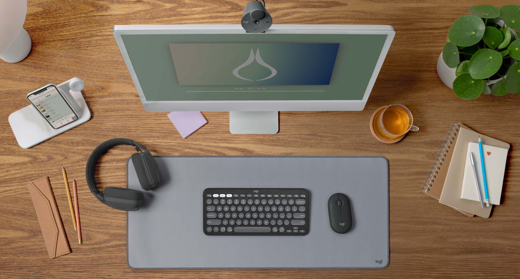 Logitech Pebble Keys 2 K380s - keyboard - QWERTY - UK - tonal graphite