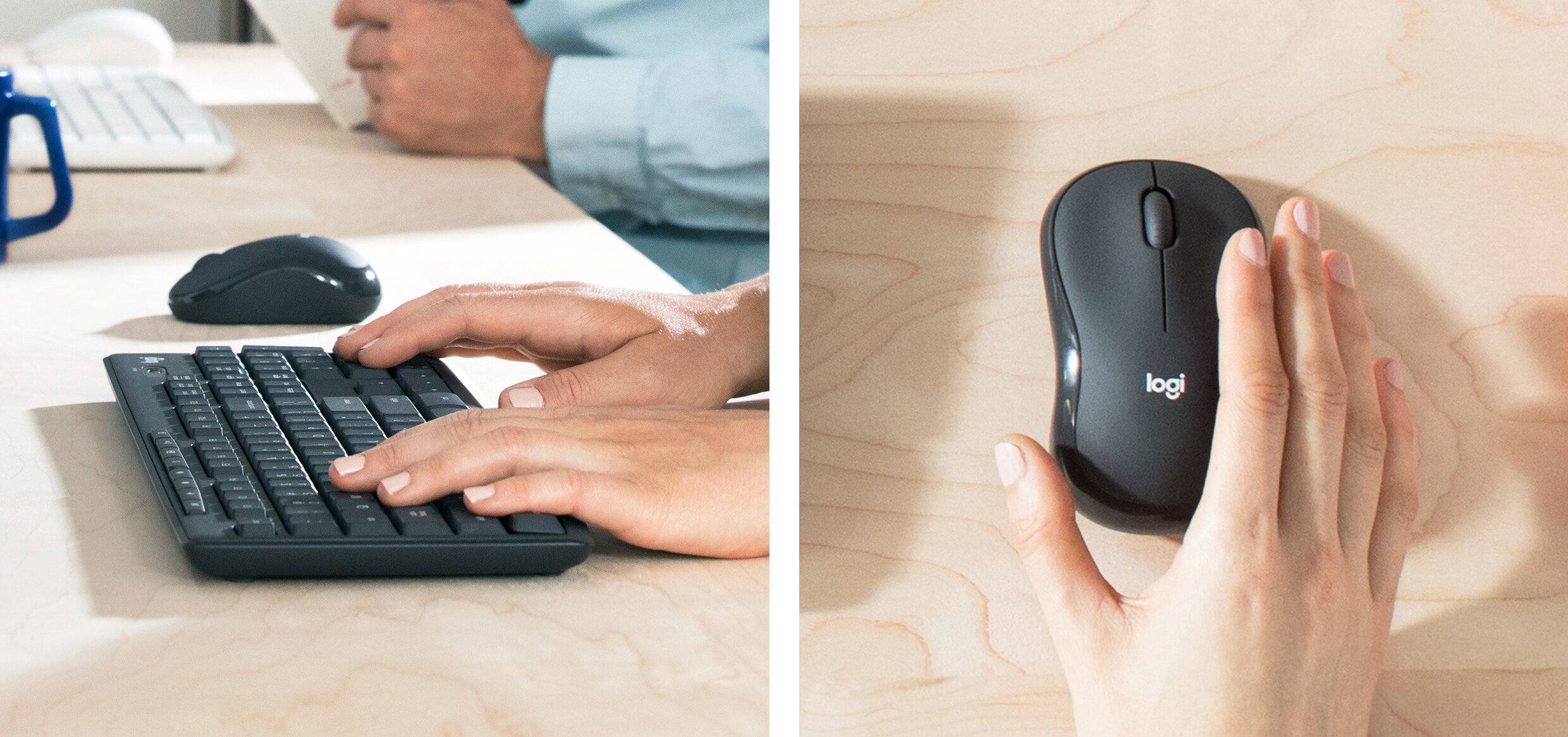 Logitech MK295 trådløst tastatur og mus, grafittgrå - Power.no