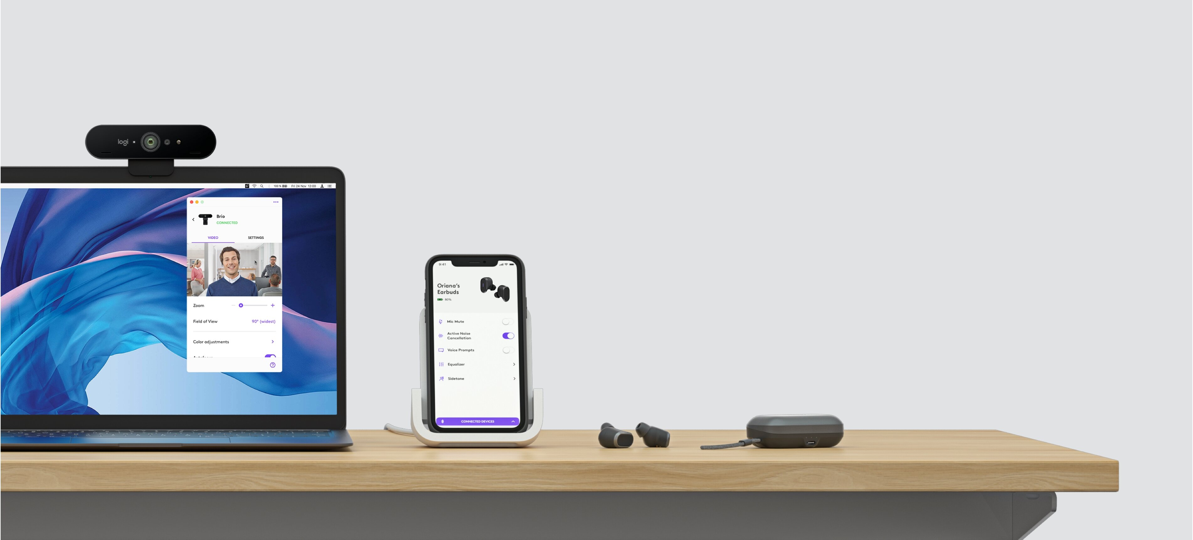 Logitech Zone True Wireless Graphite – Transparent