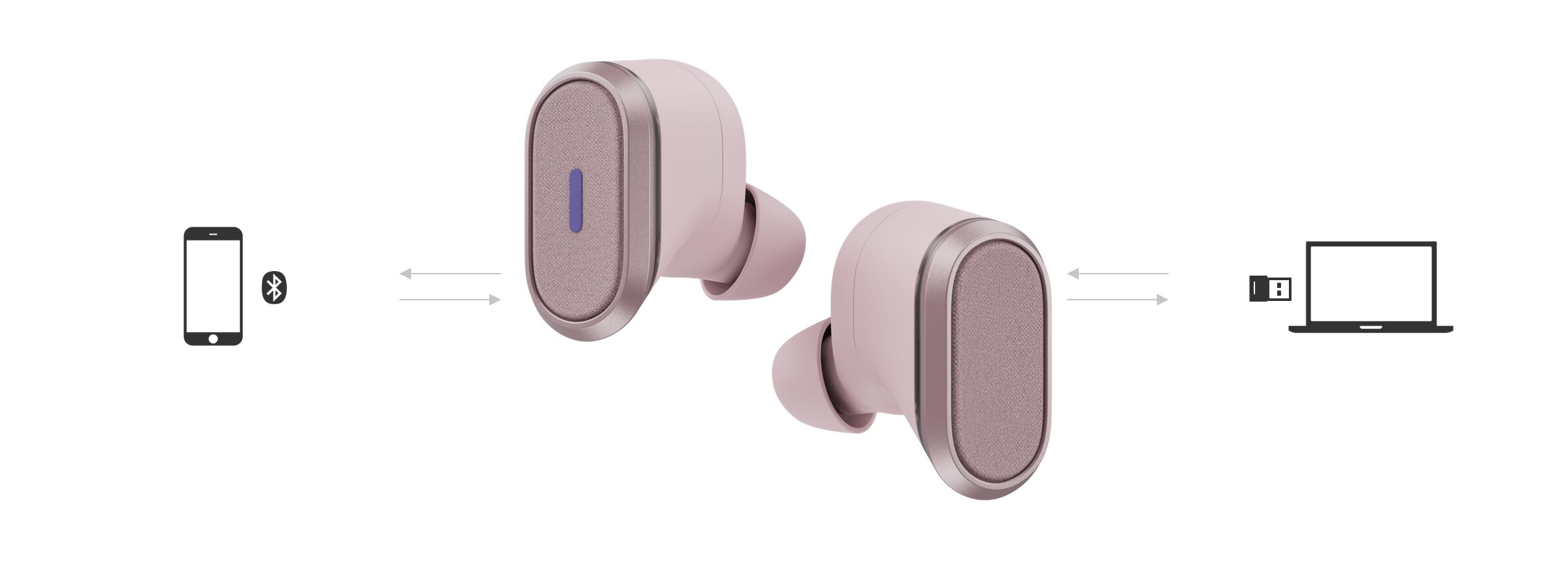 Logitech Zone True Wireless Graphite – Transparent