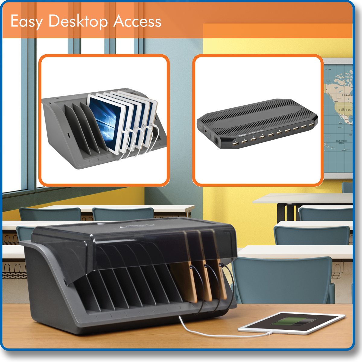 Tripp Lite 10-Device Desktop USB Charging Station for Tablets, iPads ...