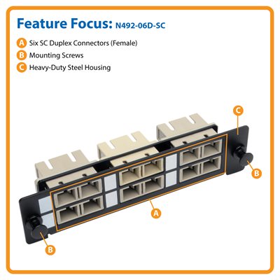 Tripp Lite Toolless Pass-Through Fiber Patch Panel MMF/SMF 6 SC ...