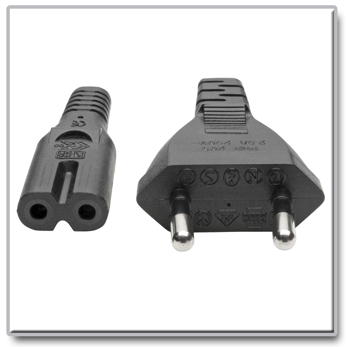 Tripp Lite 2-Prong Europlug Computer Power Cord, 2.5A (C7 to CEE 7/16 ...