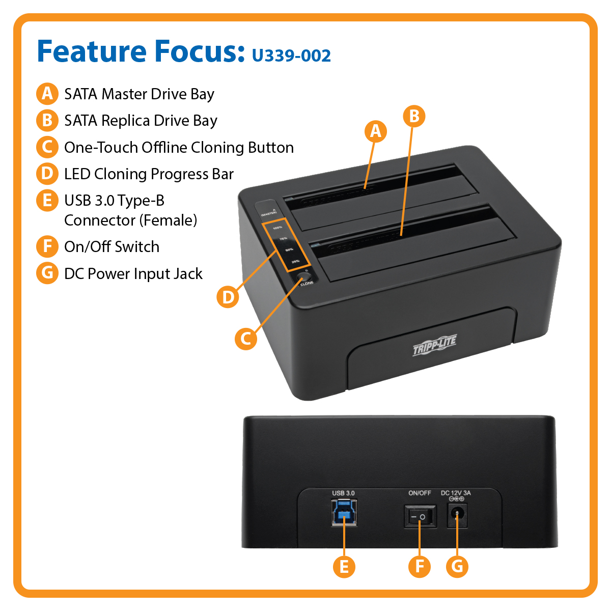 Tripp Lite USB 3.0 SuperSpeed to Dual SATA External Hard Drive Docking ...