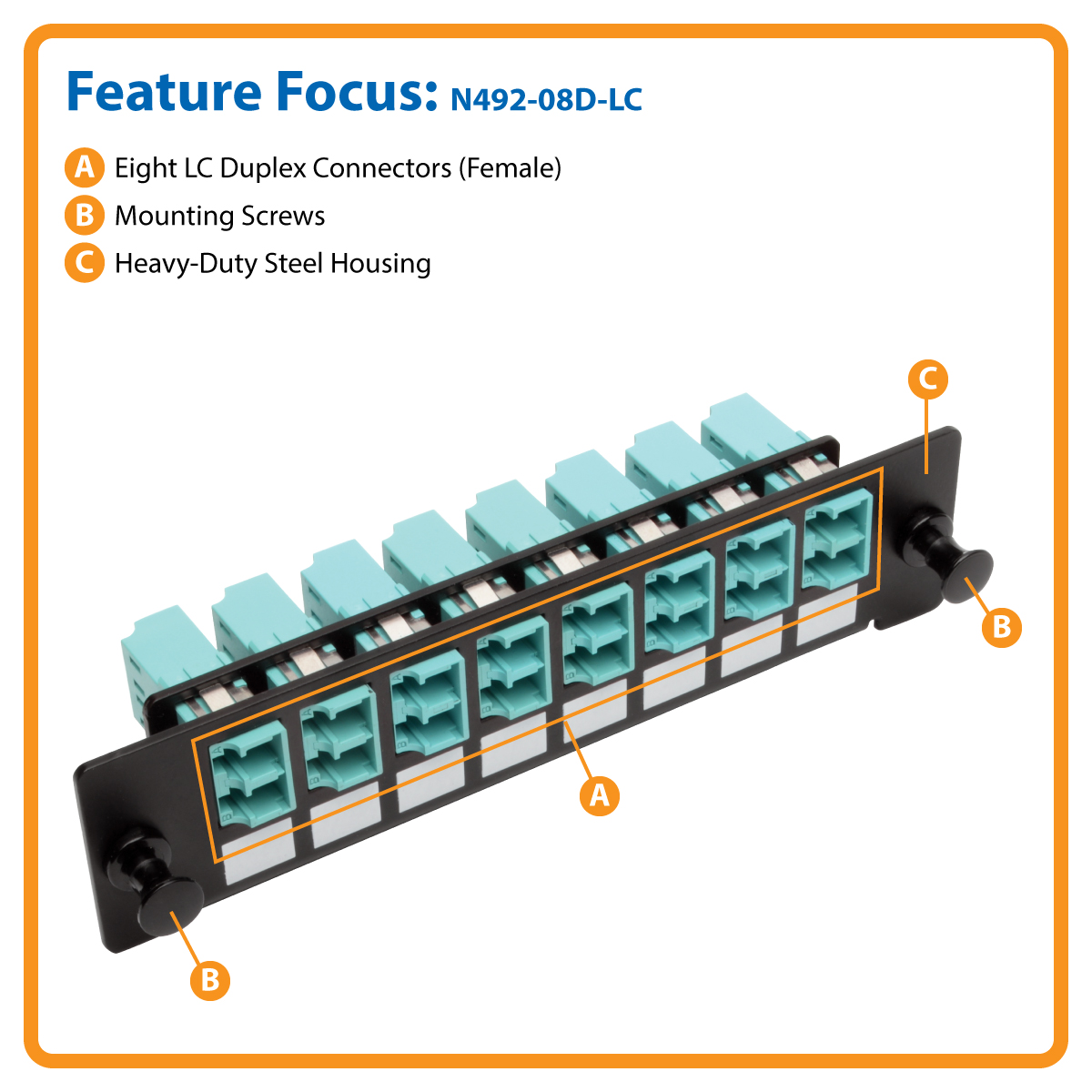 Tripp Lite Toolless Pass-Through Fiber Patch Panel MMF/SMF 8 LC ...