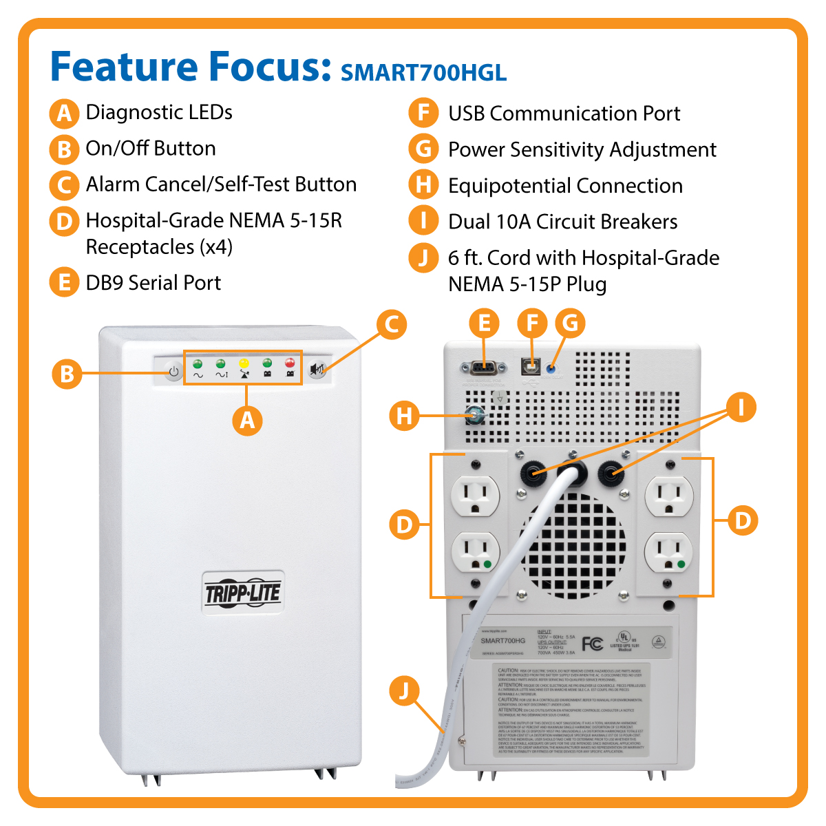 Tripp Lite 700VA 450W Lithium Iron Phosphate (LiFePhos) UPS Smart Tower ...