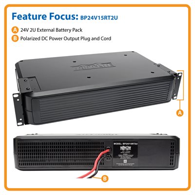 Tripp Lite 24V 2U Rackmount External Battery Pack for select UPS ...