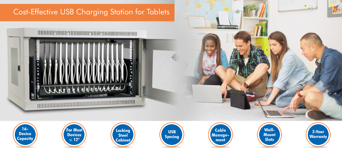 Tripp Lite 16-Port USB Charging Sync Station Ipad Android Wall Mount ...