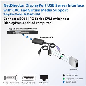 Tripp Lite DisplayPort USB Server Interface w/Virtual Media & CAC B064 ...