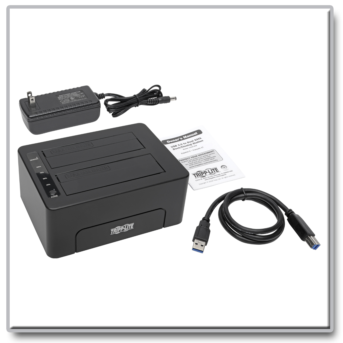 Tripp Lite USB 3.0 SuperSpeed to Dual SATA External Hard Drive Docking ...