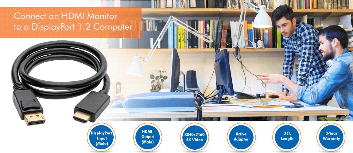 Tripp Lite 3ft DisplayPort to HDMI Adapter Active Converter with ...