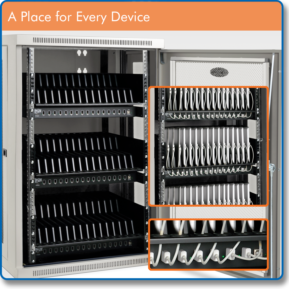 Tripp Lite Charging Sync Station 48-Port USB Tablet iPad Android White ...