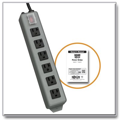 Tripp Lite Waber Industrial Power Strip 6 outlet 15' Cord 5-20P - power ...