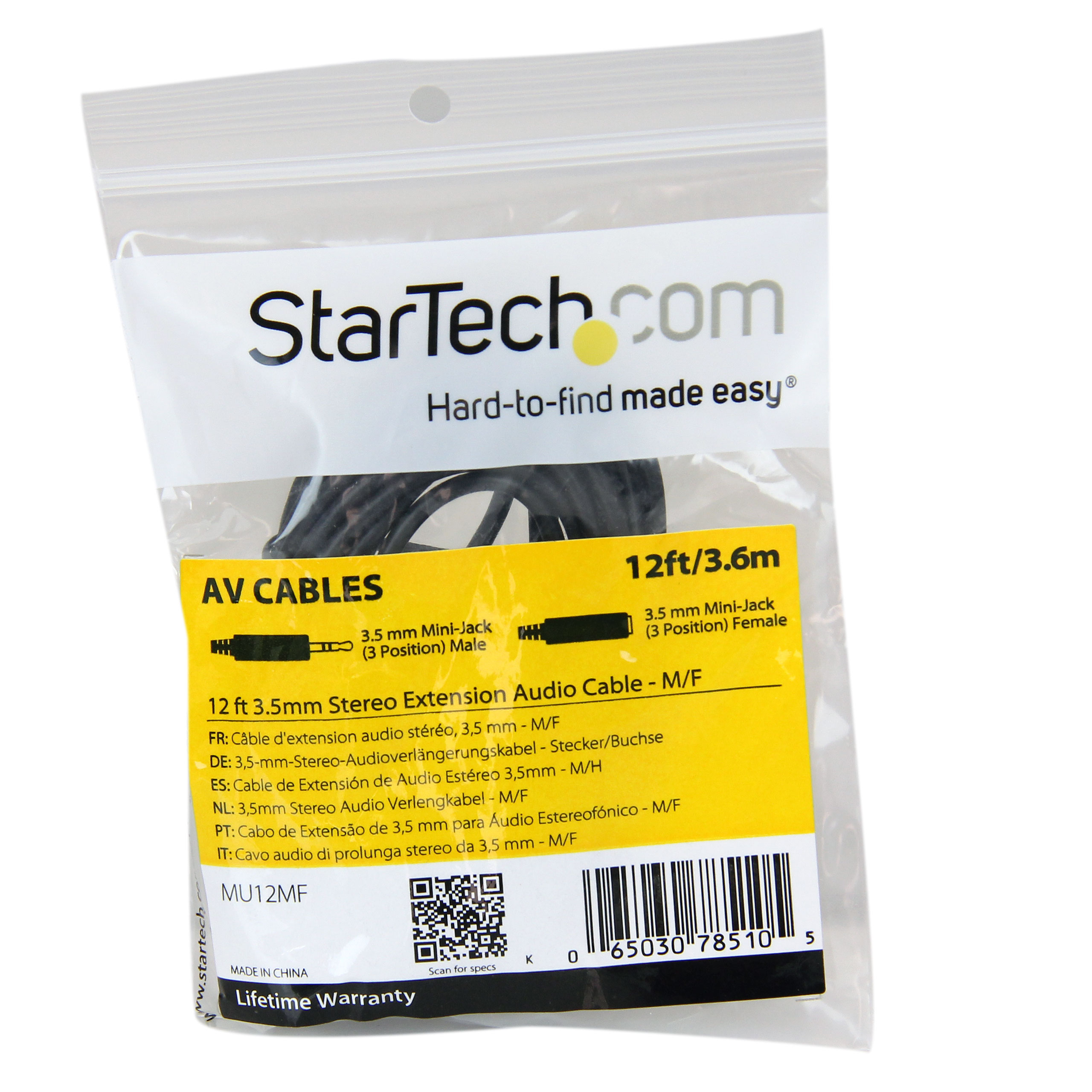 StarTech.com 12' PC Speaker 3.5mm Audio Extension Cable