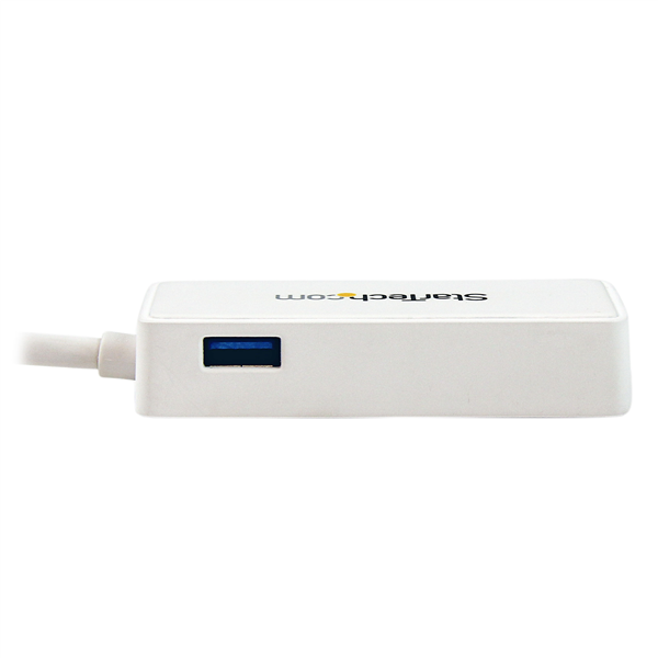 StarTech.com USB 3.0 to Gigabit Ethernet Adapter NIC w/ USB Port (White ...