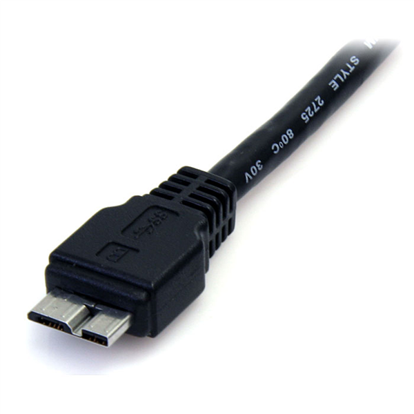 StarTech.com 1.5ft USB 3.0 Micro B Cable - A to Micro B - Black - 5Gbps