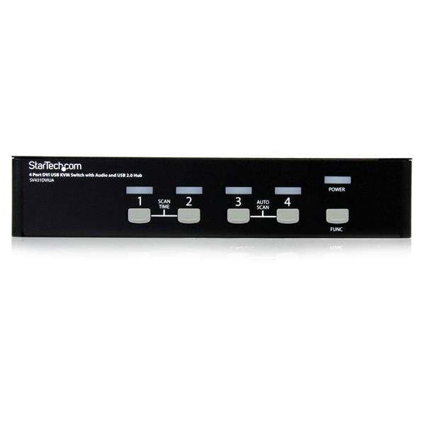 4 Port Usb Dvi Kvm Switch With Audio And Usb 2 0 Hub 2560x1600